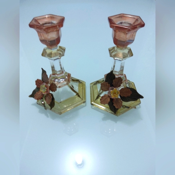 monica willard | Accents | Monica Willard Green And Bronze Hand Painted ...